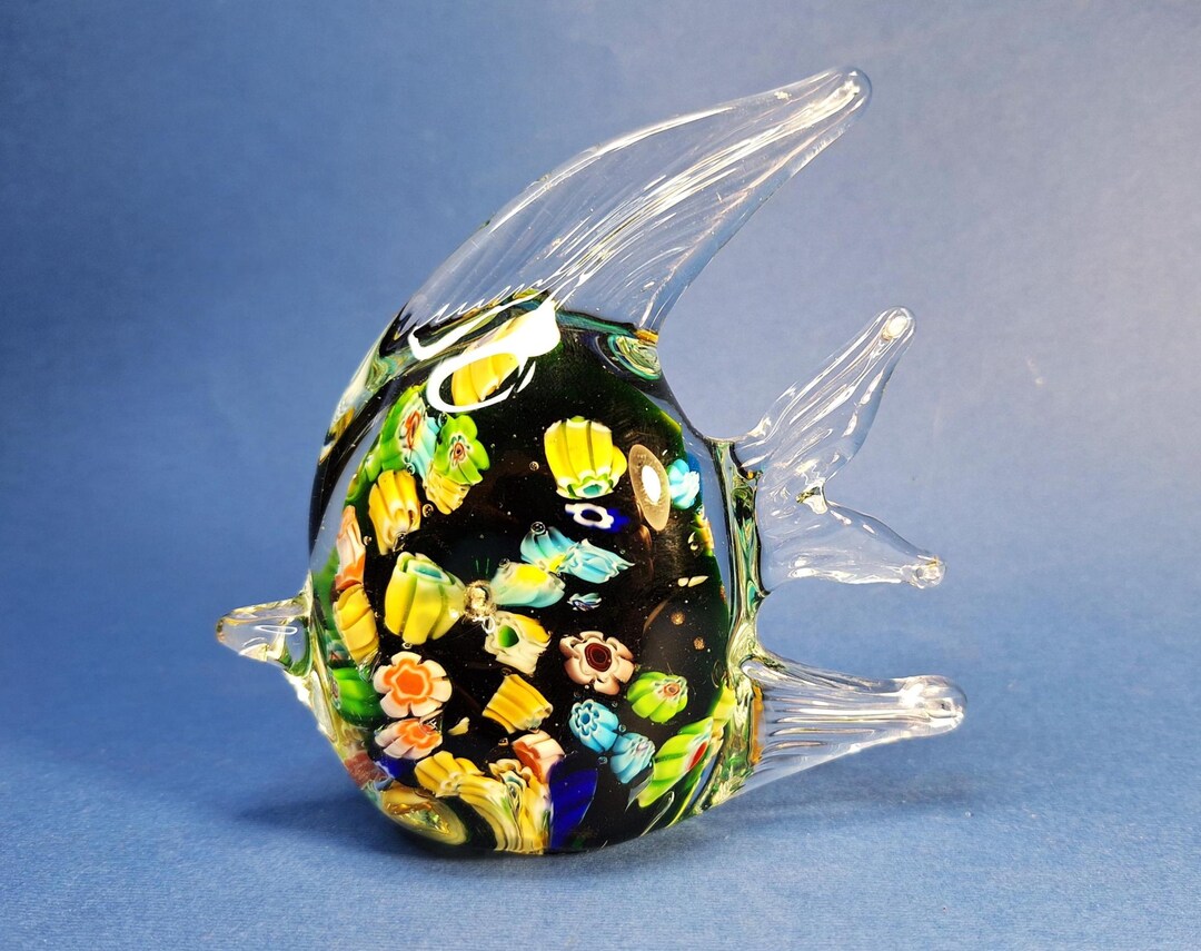 Murano Glass Fish Hand Blown Millefiori Art Glass Figurine - Etsy