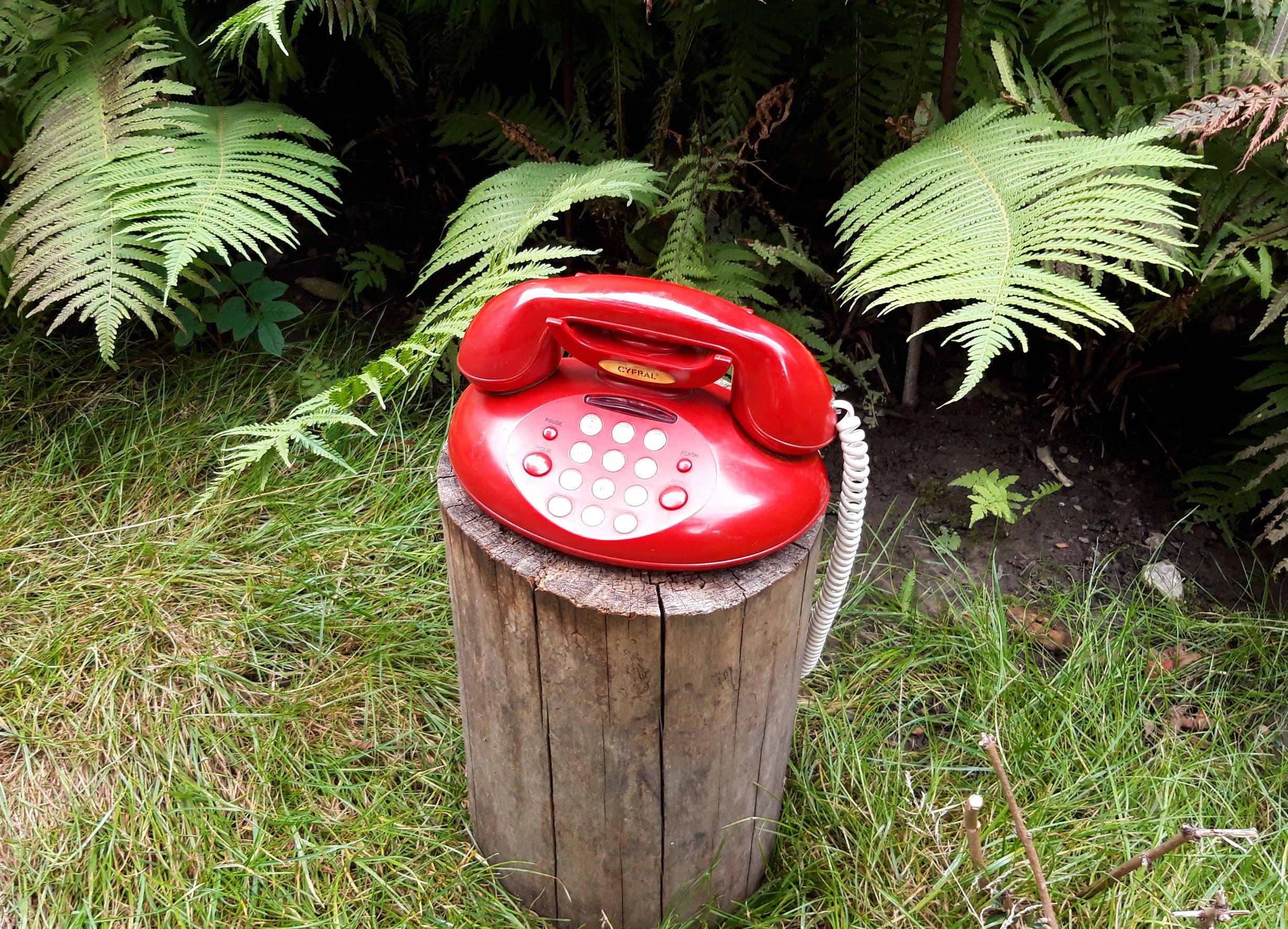 Vintage Dial Button Red Telephone - Etsy
