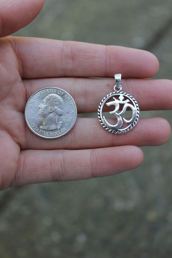 sterling silver aum symbol - Gem