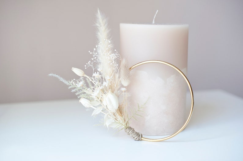 Modern Dried Hoop Cake Topper|cream Dried Flowers Cake Topper| Wedding ...
