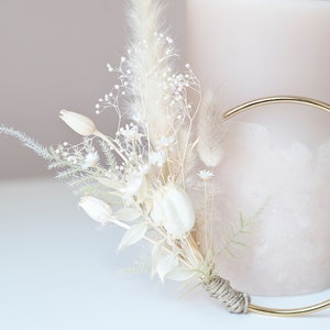 Modern Dried Hoop Cake Topper|cream Dried Flowers Cake Topper| Wedding ...