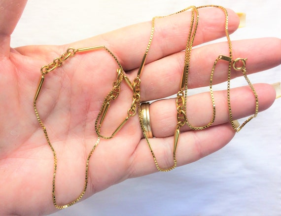 Estate 14k HEAVY 13.4g Yellow Gold Fancy Link Necklace Chain 31 Long Solid 14 K Marked 14kt GERM Hallmark Longer Put on Over Head Arthritis Etsy