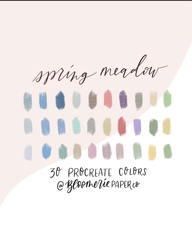 Spring Meadow / Pastel Colors / Procreate Color Palette / Procreate ...