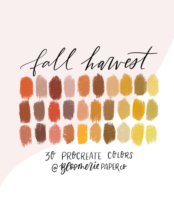 Fall Harvest / Autumn / Fall colors / Procreate color palette | Etsy