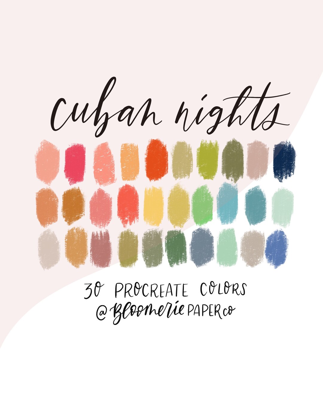 Cuban Nights / Party / Festive Colors / Procreate Color Palette ...