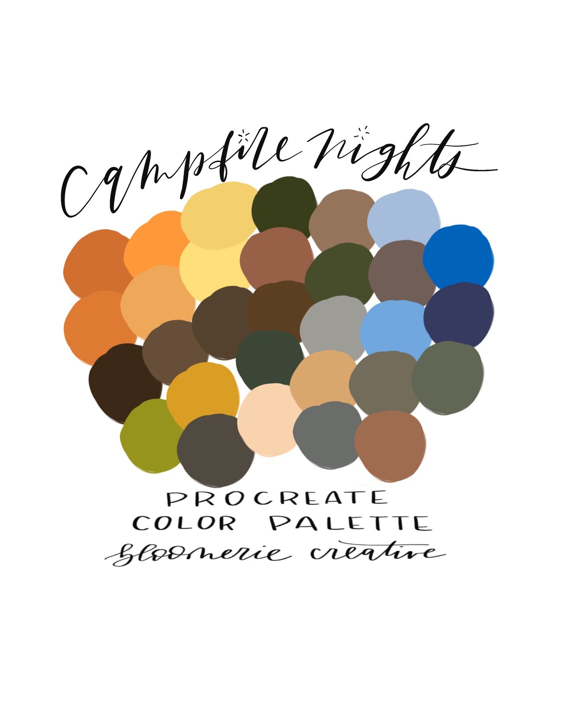 Campfire Nights / Autumn / Fall Colors / Procreate Color Palette ...