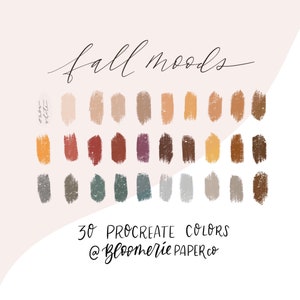 Fall Moods / Autumn / Fall Colors / Procreate Color Palette / Procreate ...
