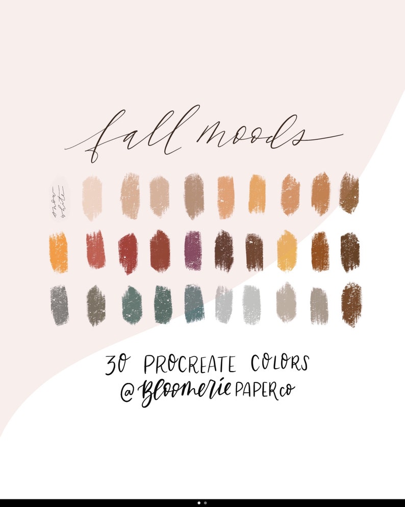 Fall Moods / Autumn / Fall Colors / Procreate Color Palette / Procreate ...