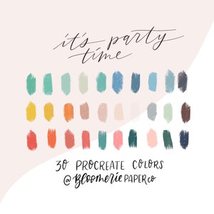 It's Party Time / Festive Colors / Procreate Color Palette / Procreate ...