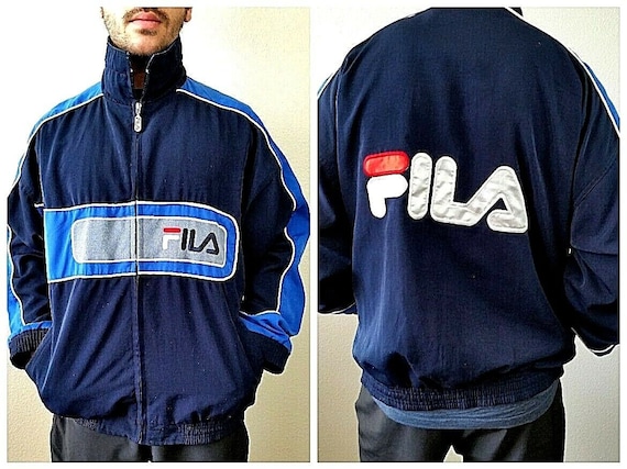 Navy fila jacket store