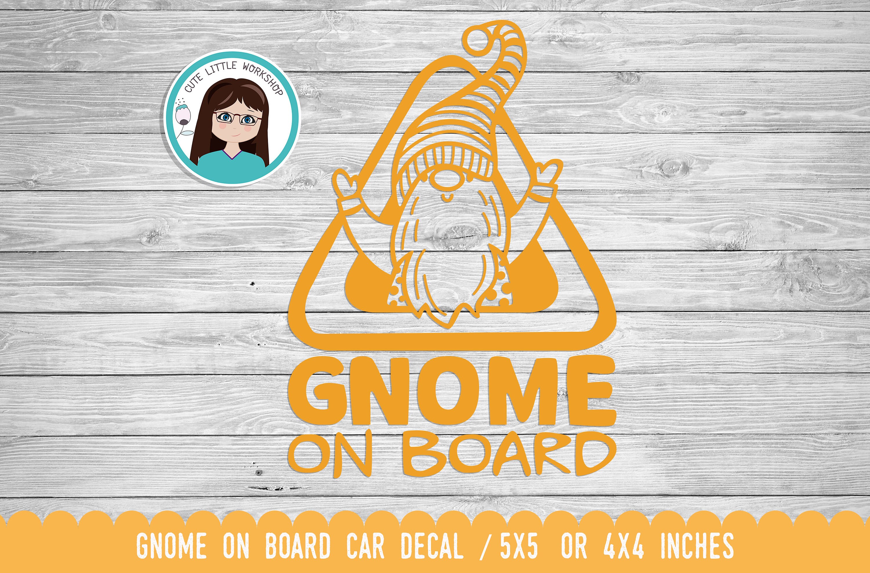 Gnome on board car decal Window Sticker Window Decal Car | Etsy