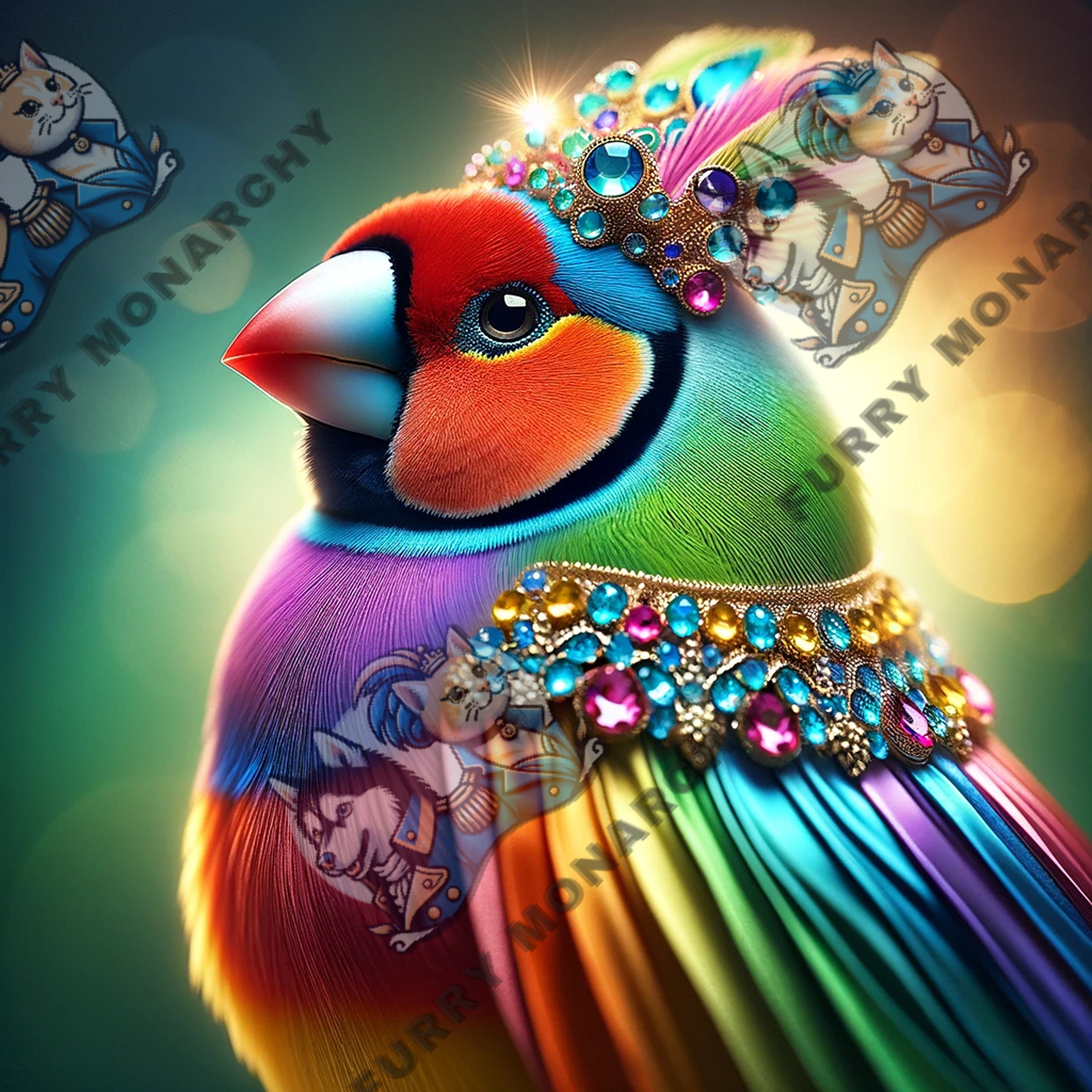 Royal Animal Digital Art Collection, Regal Attire Animal Portraits ...