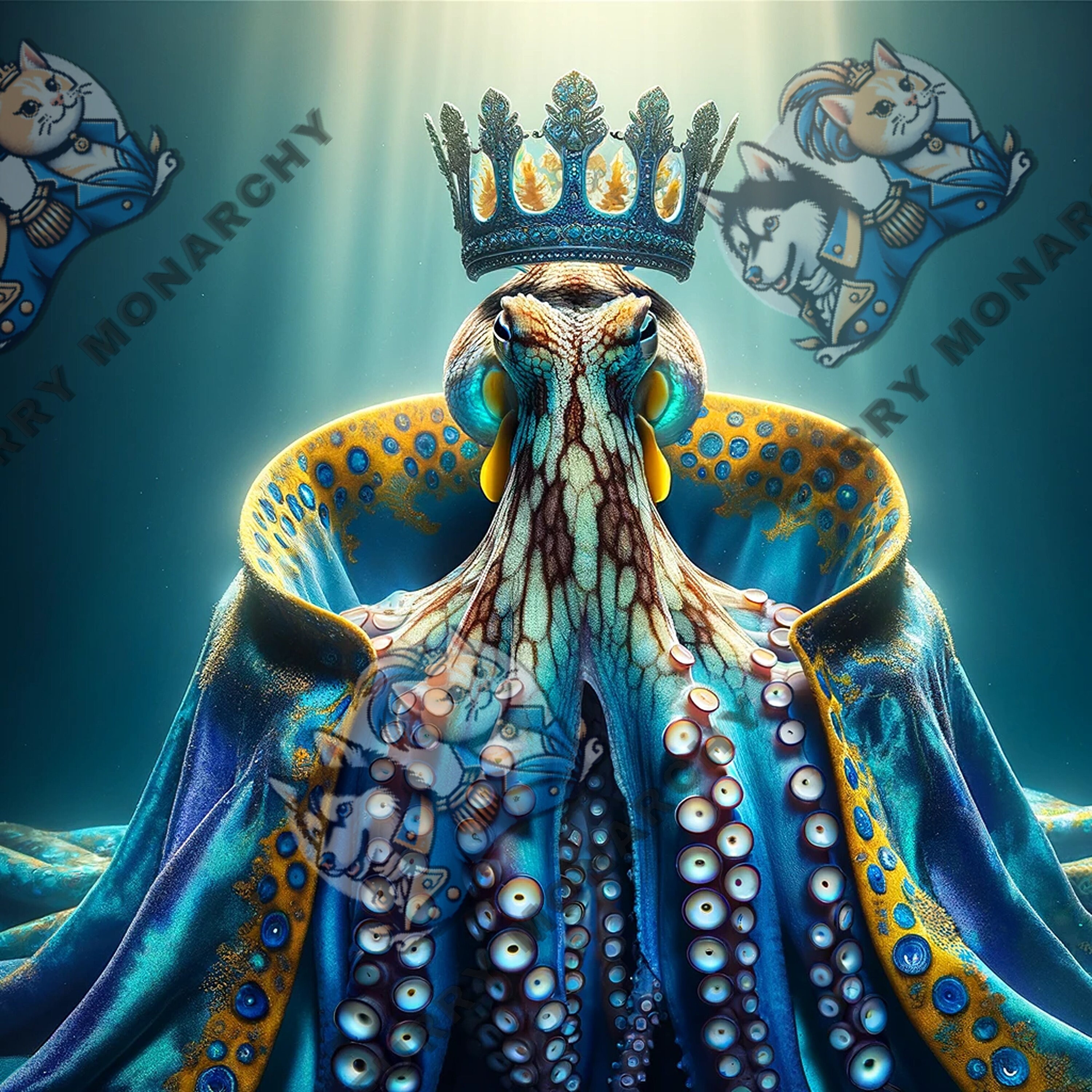 Royal Animal Digital Art Collection, Regal Attire Animal Portraits ...