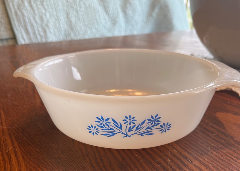 Fire King Blue Flower Casserole Dish - Etsy