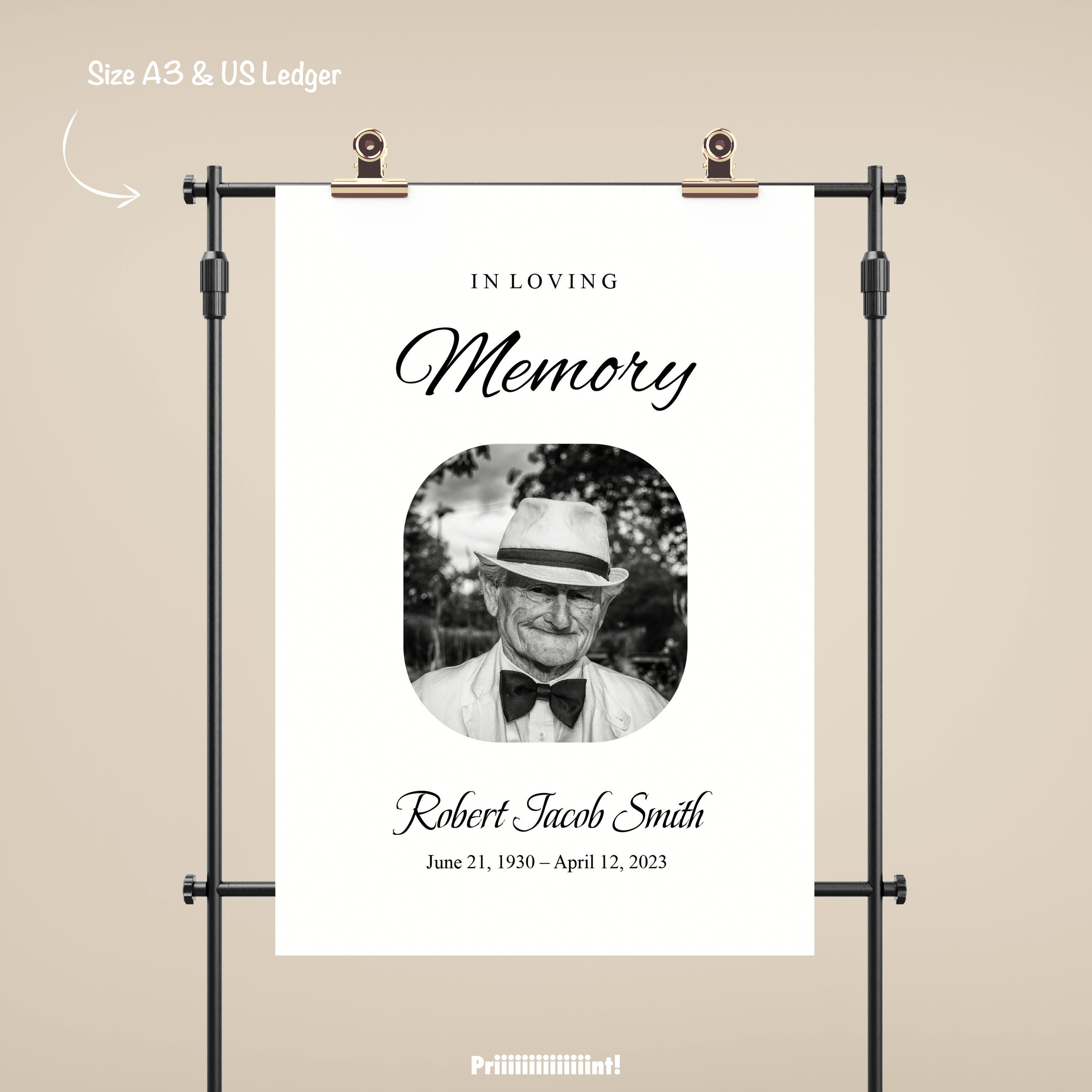 Memorial Service Welcome Poster Sign - in Loving Memory Memorial Board ...