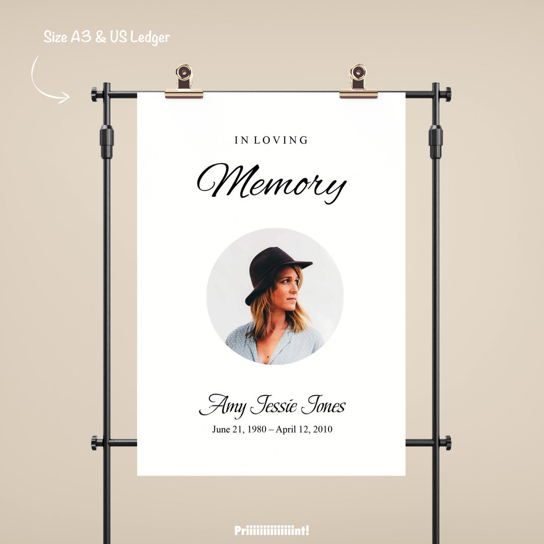 Funeral Welcome Poster Sign - in Loving Memory Memorial Board ...