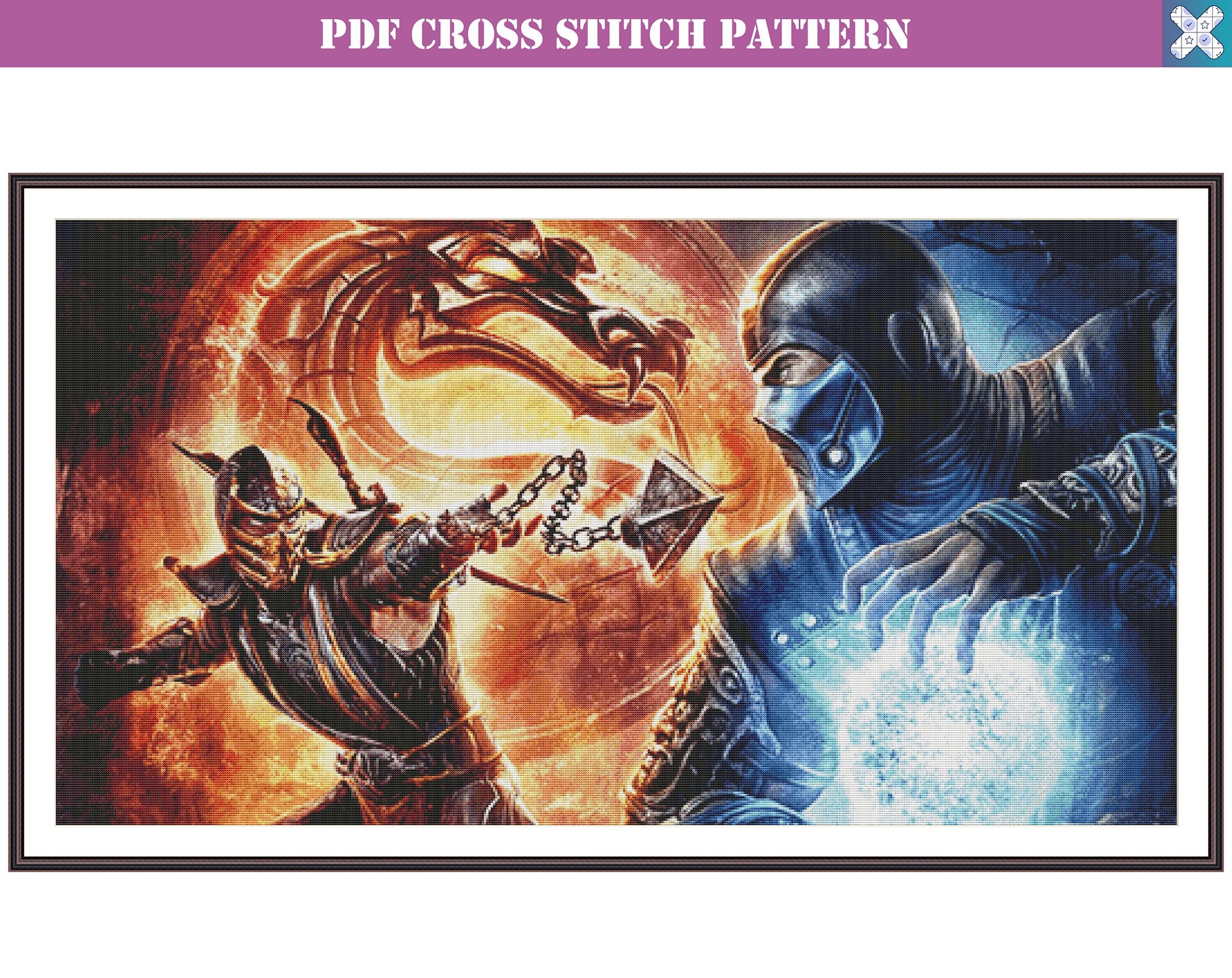 Cool Cross Stitch Pattern Large Cross Stitch Chart Cross | Etsy