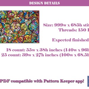 Largest Full Coverage Counted Cross Stitch Pattern PDF. Modern Fun ...
