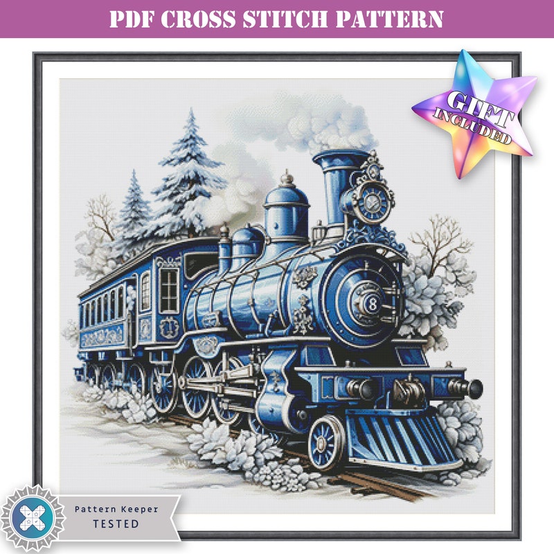 Cross Stitch Train - Etsy