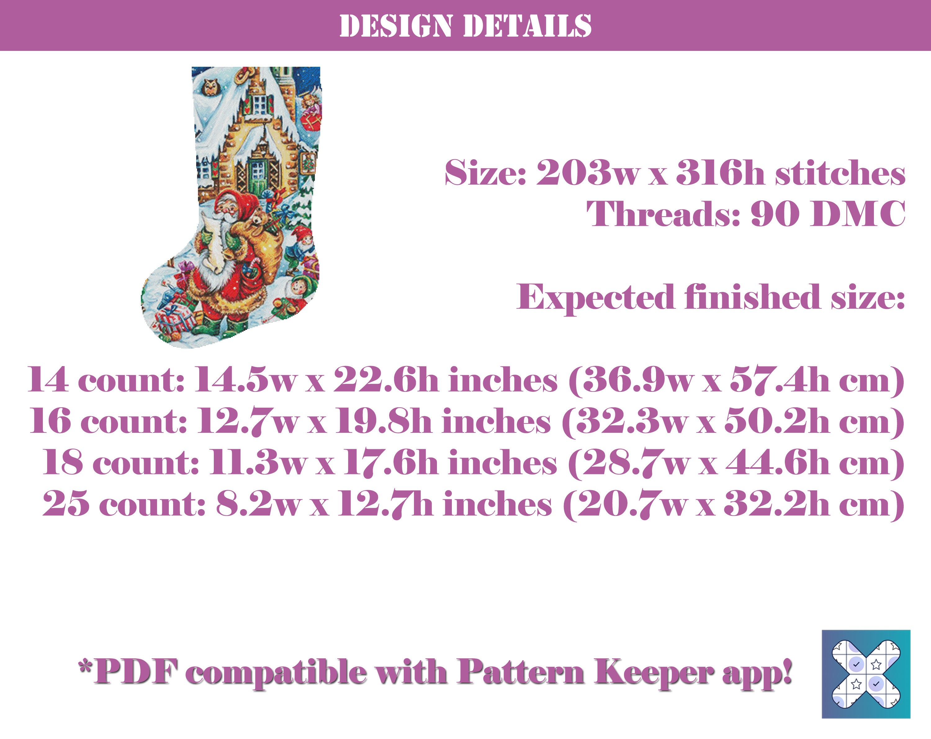 Cross Stitch Pattern Christmas Stocking Santa Claus Cross | Etsy