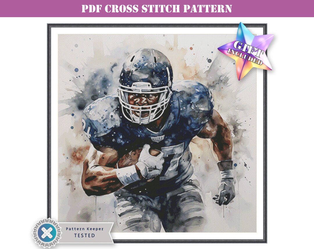 PDF Full Coverage Counted Cross Stitch Pattern American Football ...