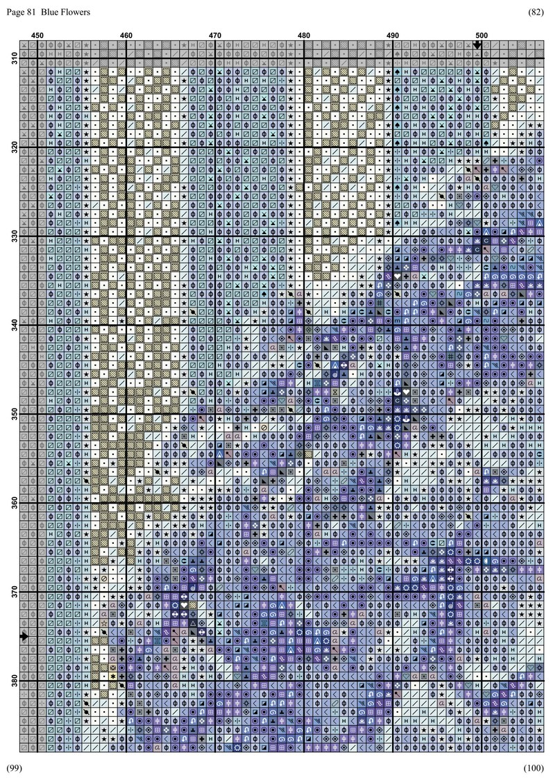 Floral Counted Cross Stitch Pattern Extra Large Cross Stitch - Etsy