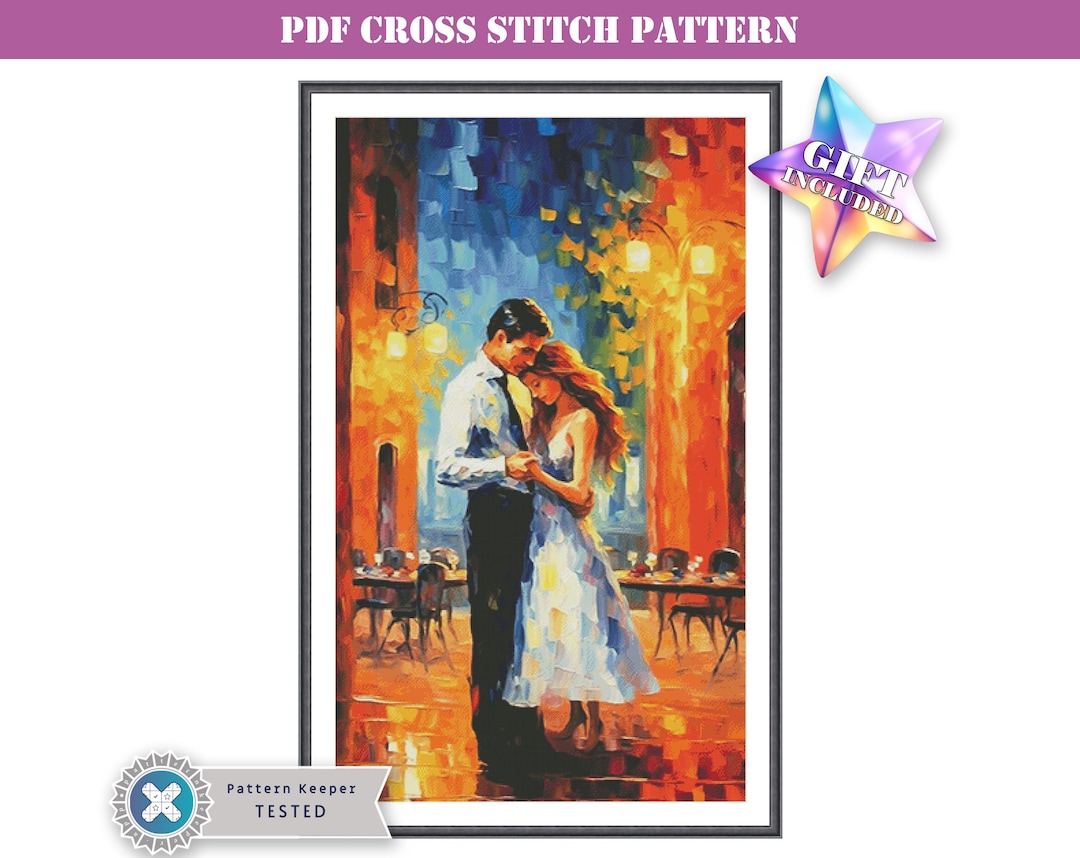 PDF Counted Cross Stitch Pattern - Autumn Scene With a Couple in Love ...