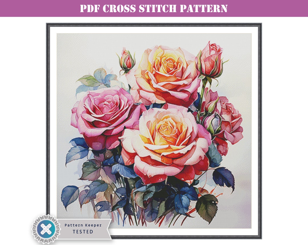 PDF Full Coverage Modern Cross Stitch Pattern for Adults - Etsy