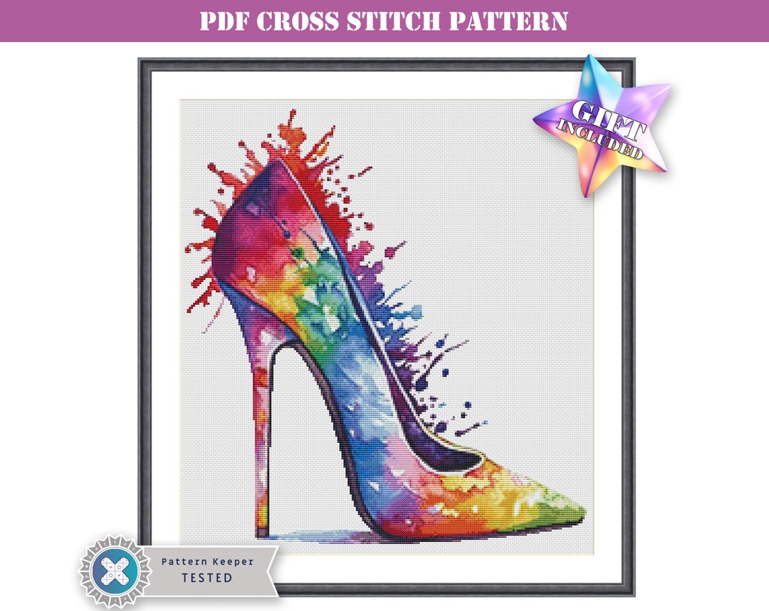 Beautiful Rainbow High Heel Shoe Advanced Colorful Partial Coverage ...