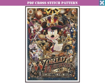 Steampunk Cross Stitch Pdf Pattern Steampunk Chart Steampunk - Etsy
