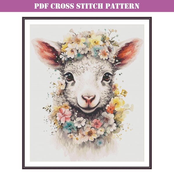 Lamb Cross Stitch - Etsy