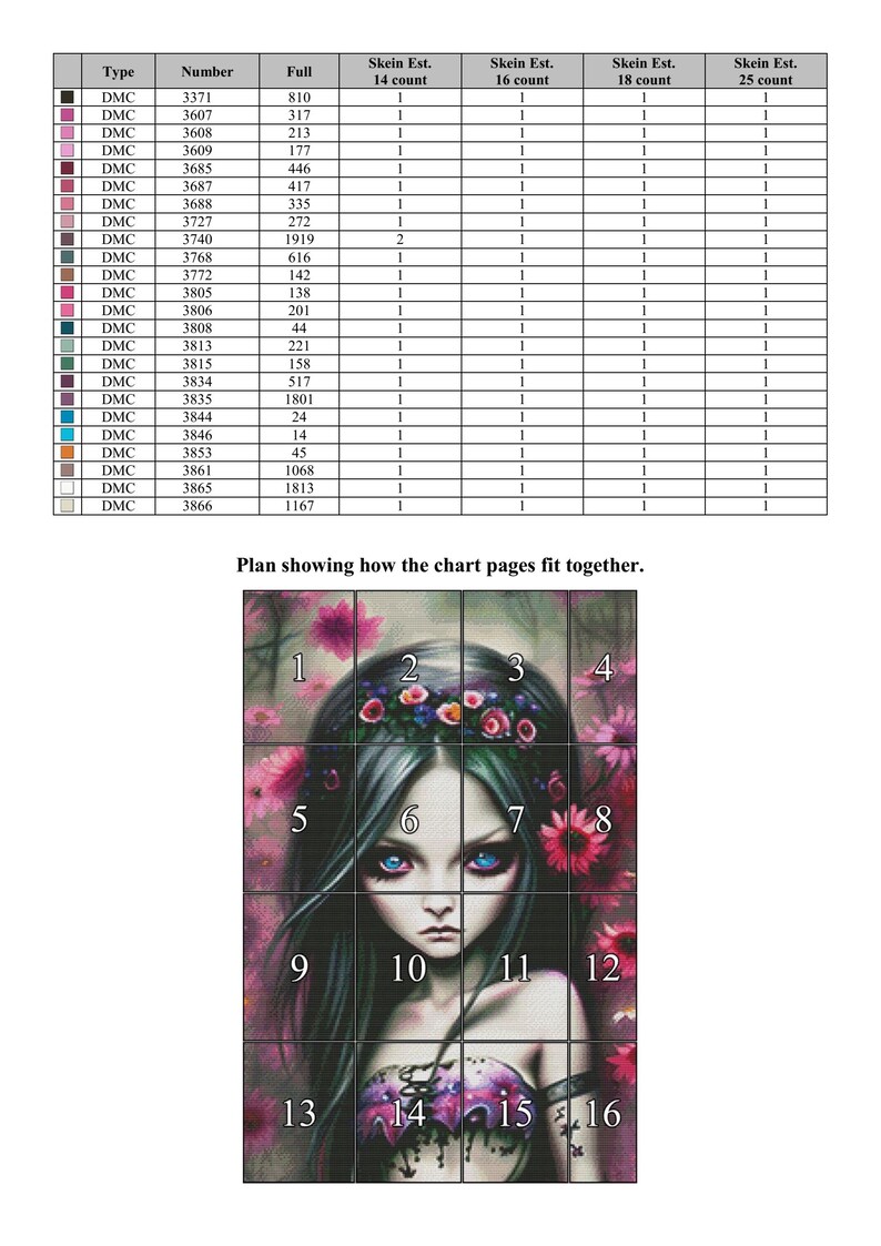 Goth Themed Small Full Coverage Cross Stitch Pattern Pdf for - Etsy