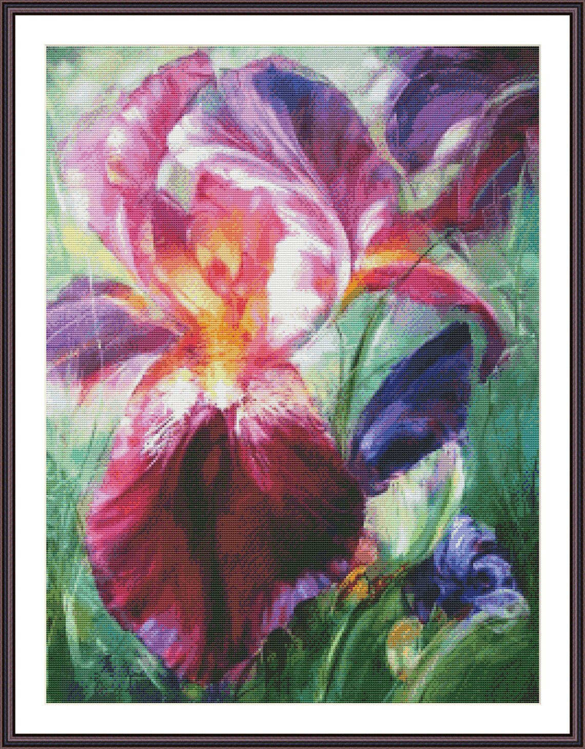 Iris Cross Stitch Cross Stitch Pattern Flower Cross Stitch | Etsy