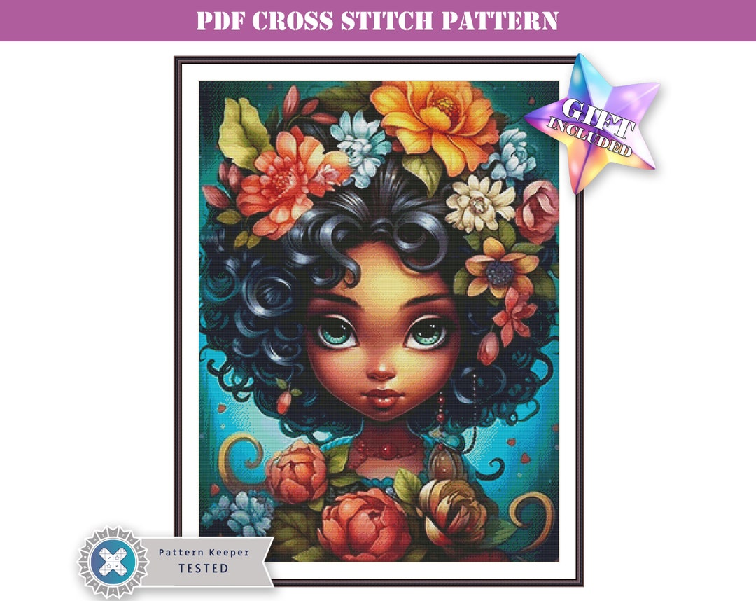 Cute African Girl With Flowers Advanced Colorful Full Coverage Modern ...