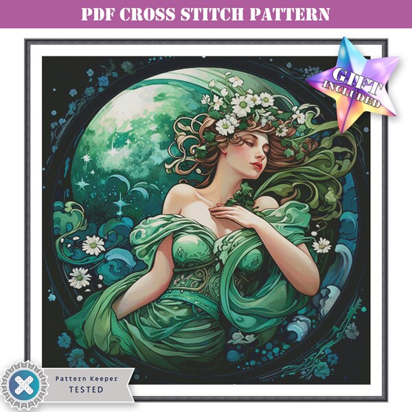 Full Moon Cross Stitch Pattern - Etsy