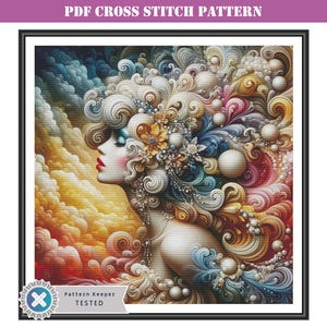 Stylized Female Figure in Profile Cross Stitch Pattern PDF Full ...