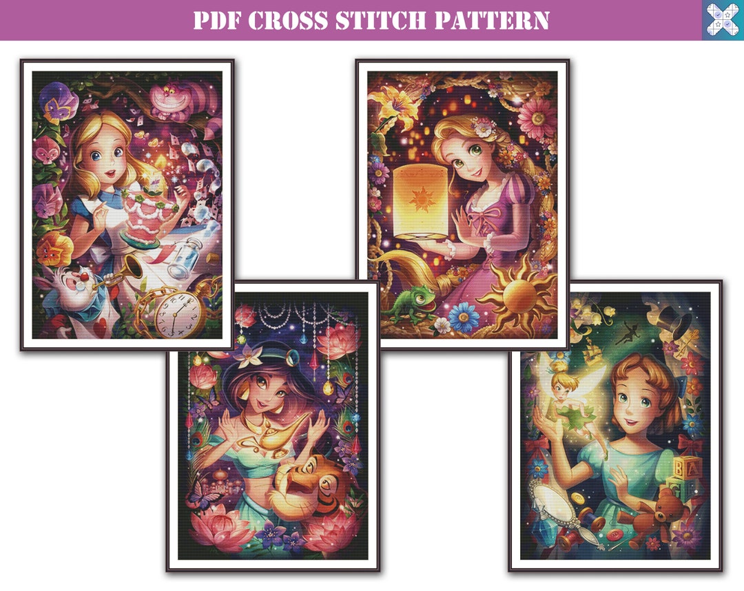 Bundle of 4 Beautiful Full Coverage Counted Cross Stitch Patterns PDF ...