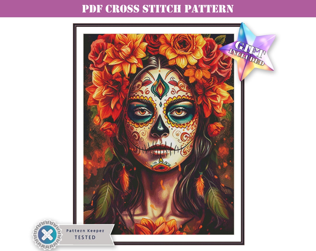 Beautiful Catrina Day of the Dead Cool Full Coverage Modern Cross ...