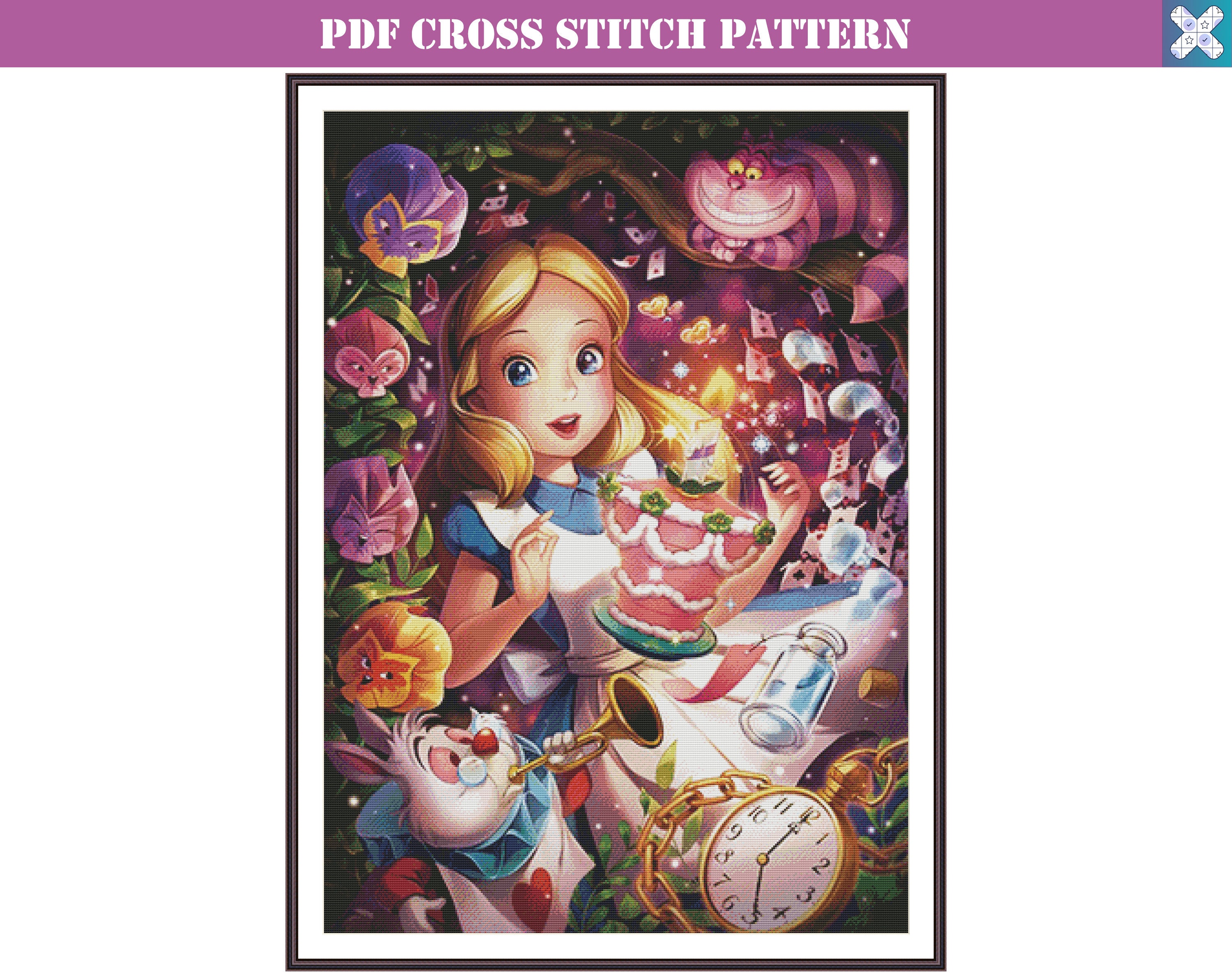 Pretty Girl Alice Modern Full Coverage Counted Cross Stitch - Etsy