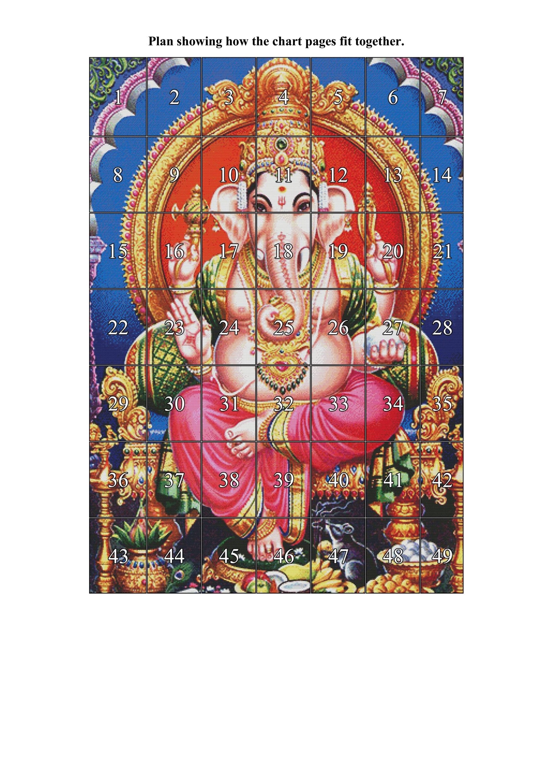 Buddhist Ganesha India Cross Stitch Pattern PDF Compatible - Etsy
