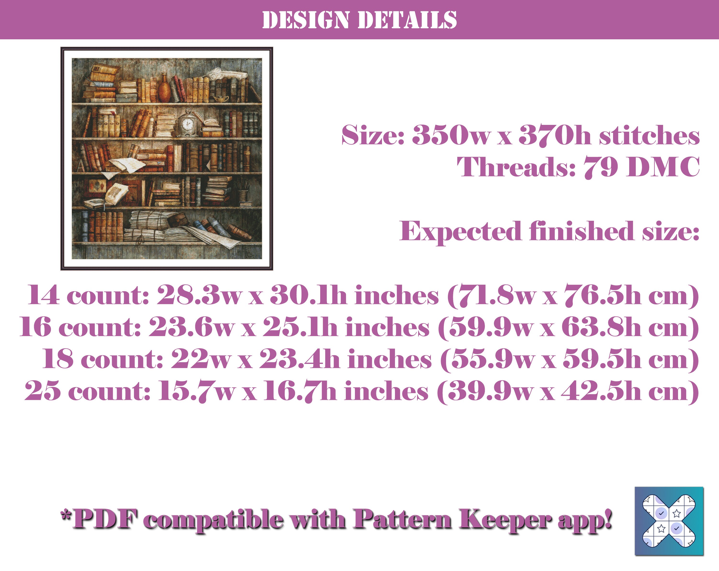 Cross Stitch Pattern Books Bookshelf Cross Stitch Pattern - Etsy Canada