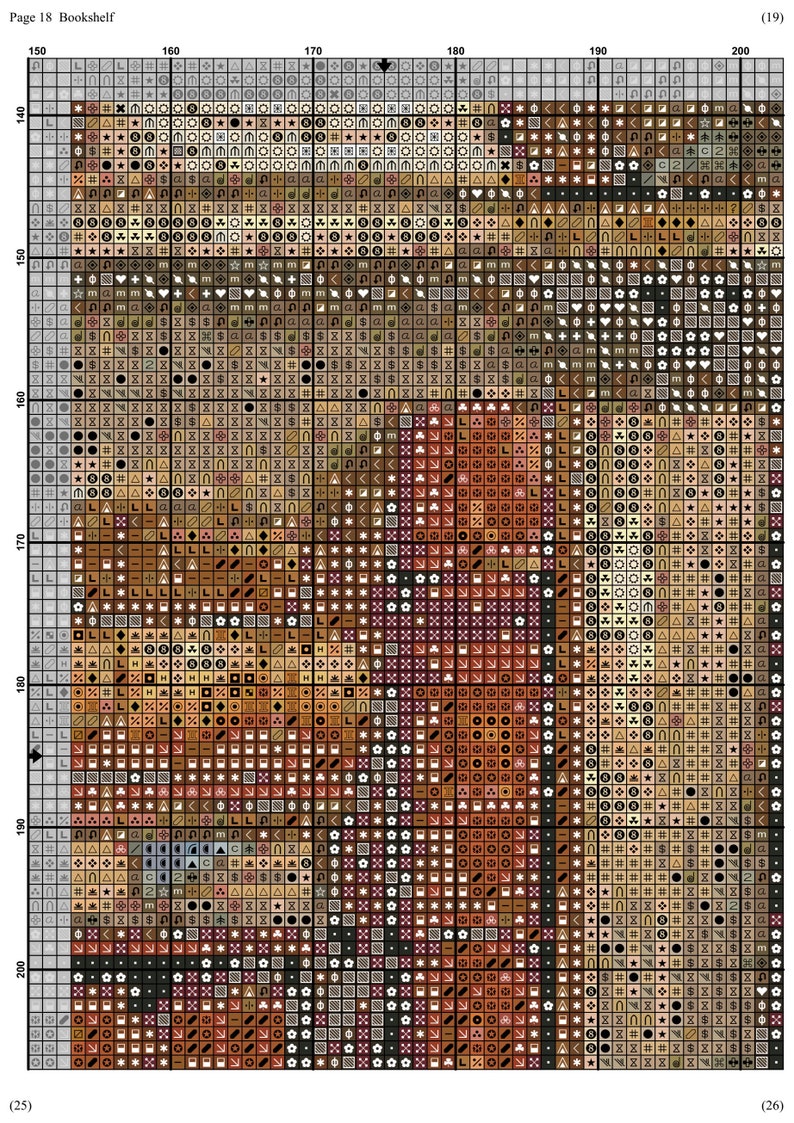 Cross Stitch Pattern Books Bookshelf Cross Stitch Pattern | Etsy