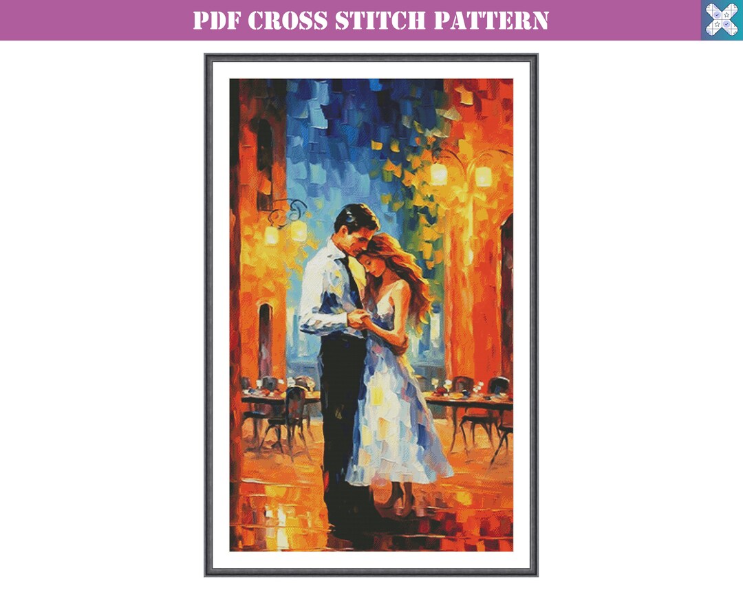 PDF Counted Cross Stitch Pattern Autumn Scene With a Couple - Etsy