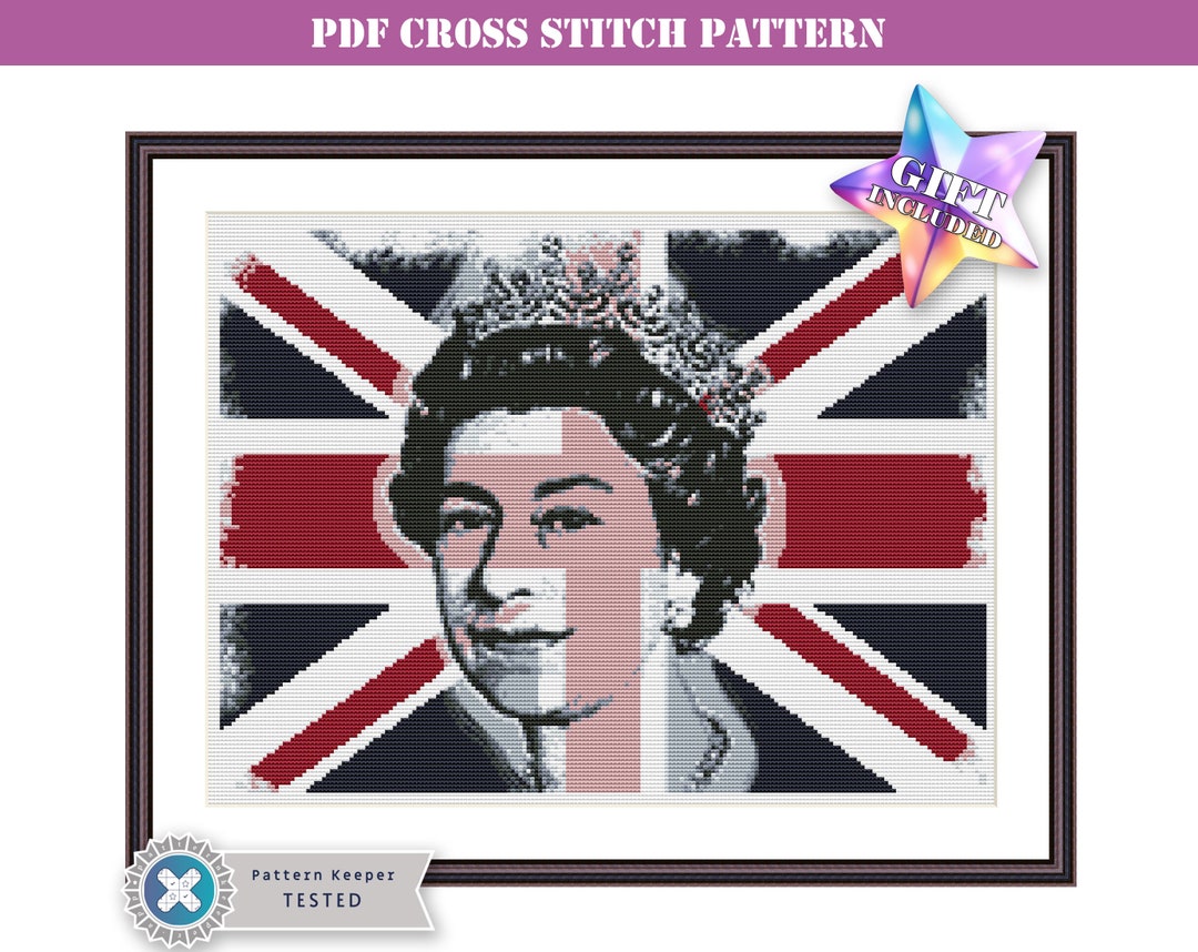 In Memory of Queen Elizabeth II Cross Stitch Pattern PDF Modern ...