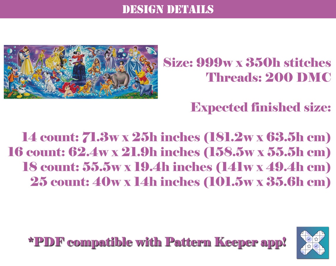 SUPERSIZED Fun Full Coverage Cross Stitch Pattern Digital - Etsy