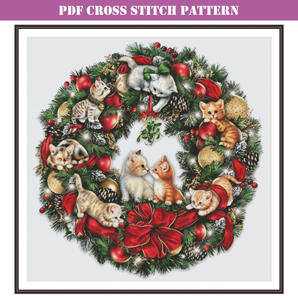 Cat Christmas Wreath - Etsy