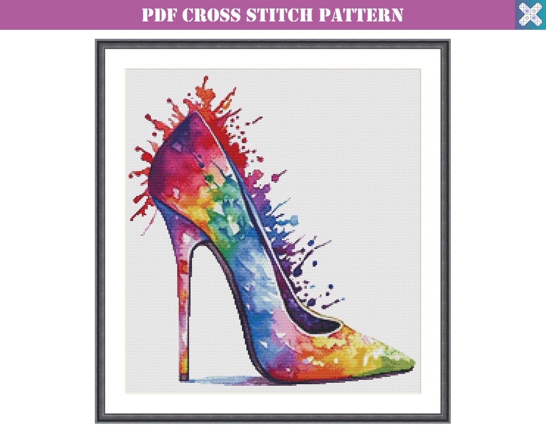 Beautiful Rainbow High Heel Shoe Advanced Colorful Partial - Etsy