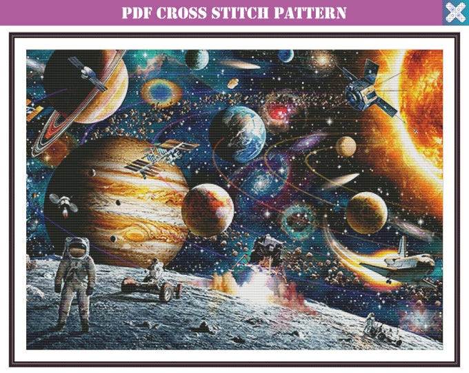 Cross Stitch Pattern Planets | Fantasy Cross Stitch Pattern | Cross ...