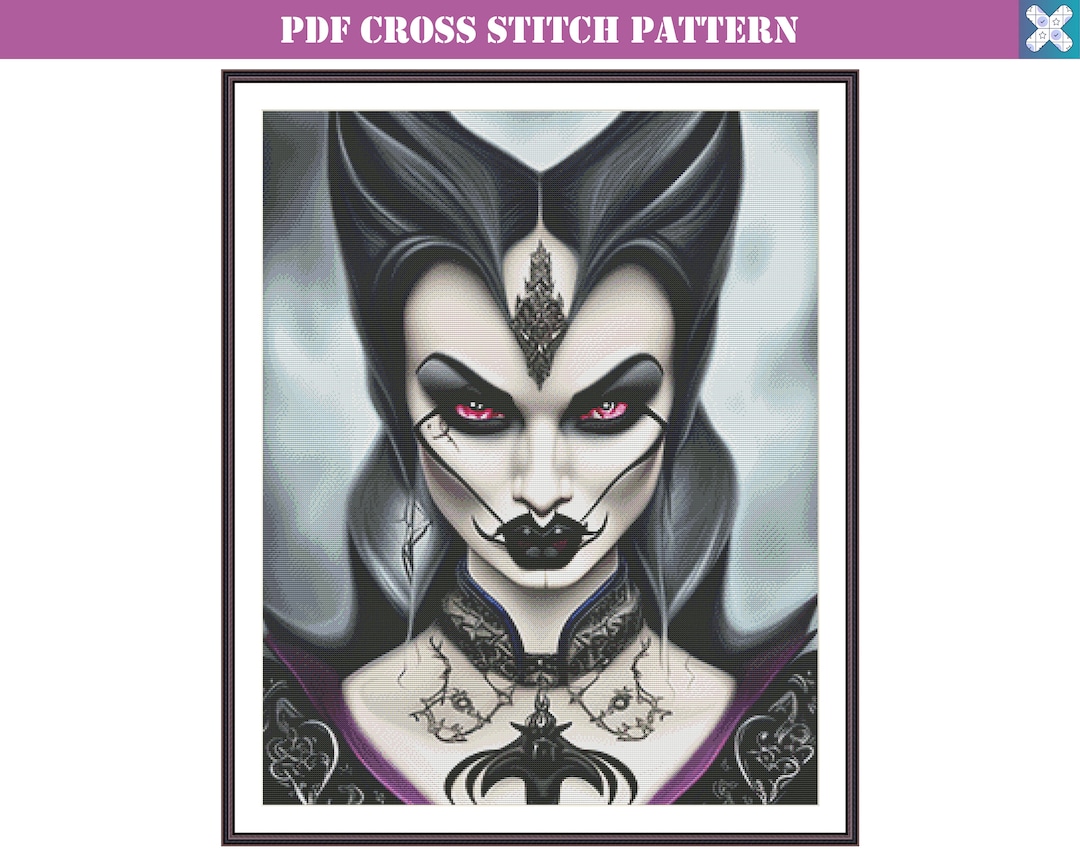 Full Coverage Goth Evil Queen Cross Stitch Pattern Pdf - Etsy