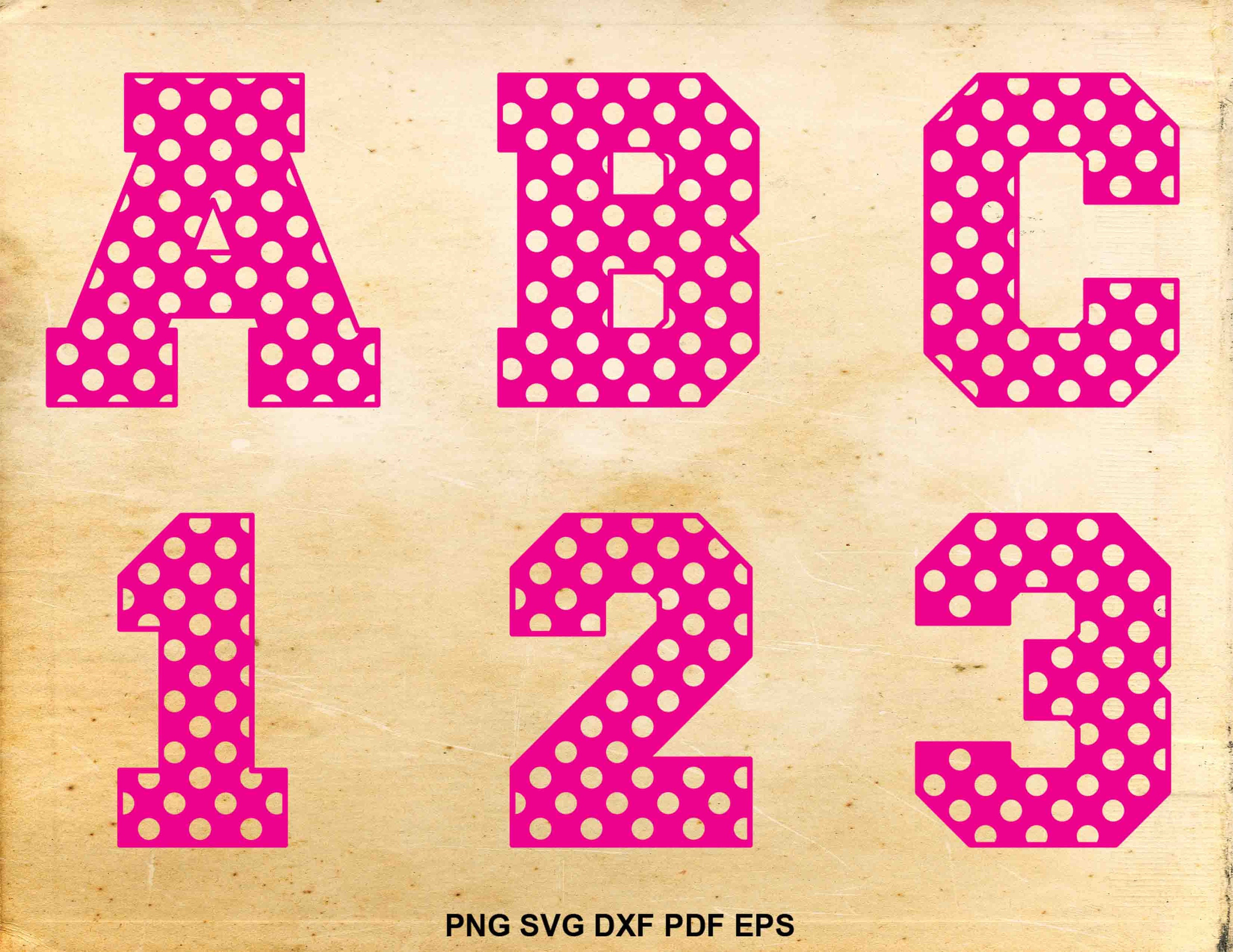 Polka Dot Font Svg Polka Dot Numbers Polkadot Font Polka Etsy Uk